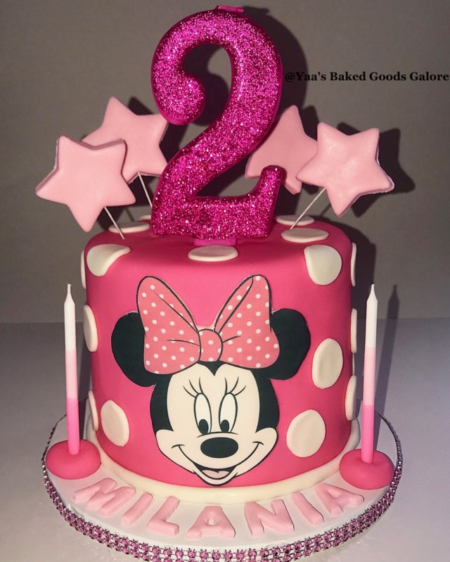 6″ Vanilla custom Minnie Mouse cake – Yaa's Baked Goods Galore