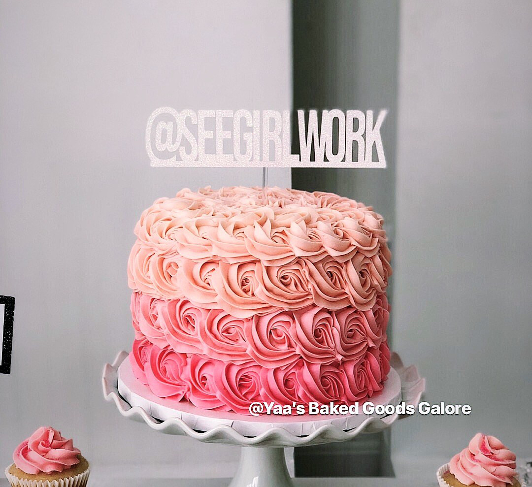 8″ Ombré rosette Red velvet cake – Yaa's Baked Goods Galore