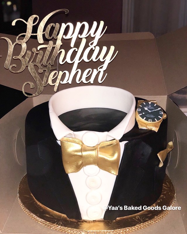 10″ Custom red velvet Suit cake – Yaa's Baked Goods Galore