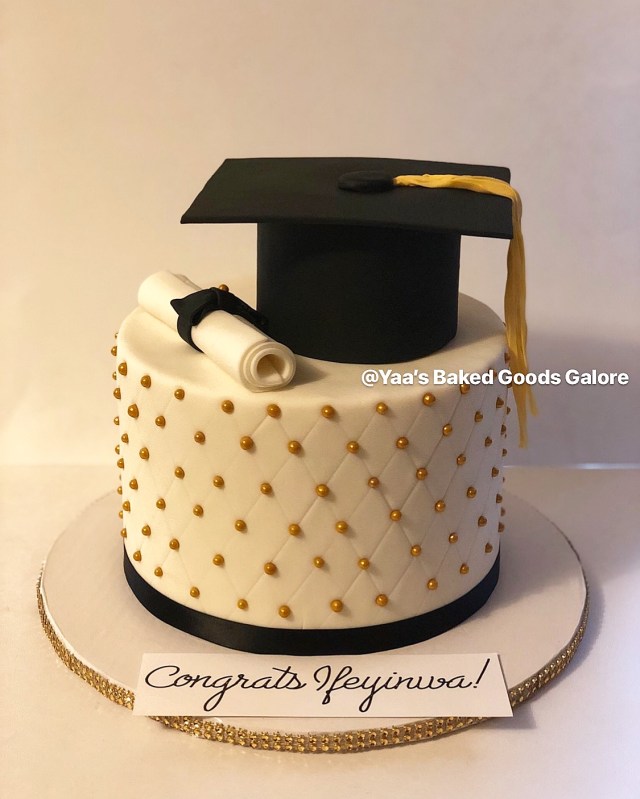 8″ Red Velvet Graduation themed cake – Yaa's Baked Goods Galore