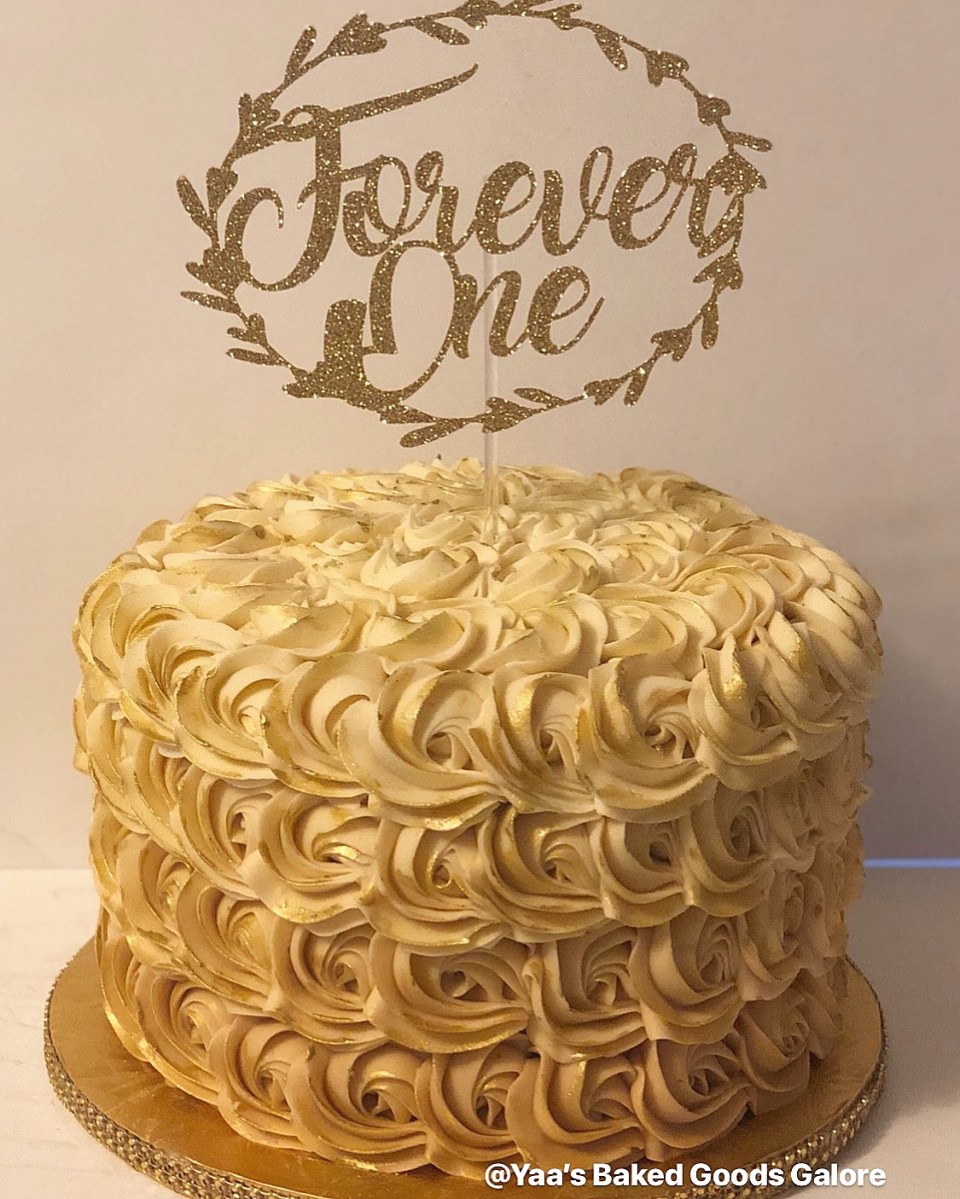 8″ Carrot Rosette cake w/ gold tips – Yaa's Baked Goods Galore