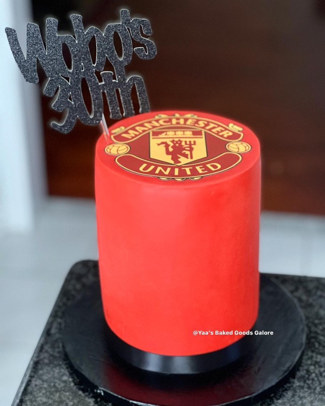 6” Vanilla Manchester theme birthday cake – Yaa's Baked Goods Galore
